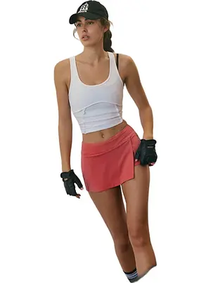 Free People FP Movement Hot Shot Mini Skort Red