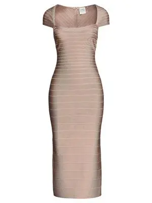 Herve Leger Bandage Midi Dress - Neutral
