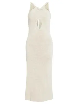 Magda Butrym Crochet-trimmed Cotton-blend Midi Dress - Cream