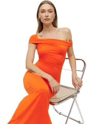 REFORMATION Jamen Knit Dress Flame