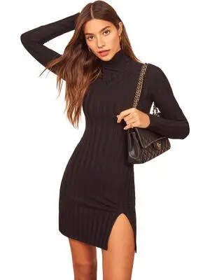 REFORMATION Libra Knit Dress Black