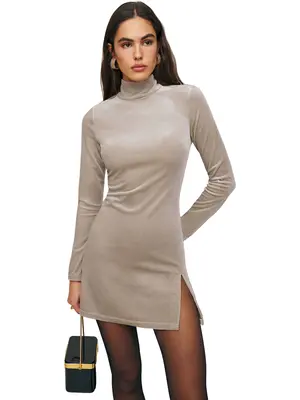 REFORMATION Libra Knit Dress Champagne Velvet