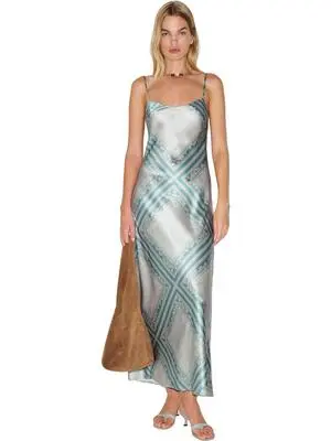 REFORMATION Parma Silk Dress - Blue