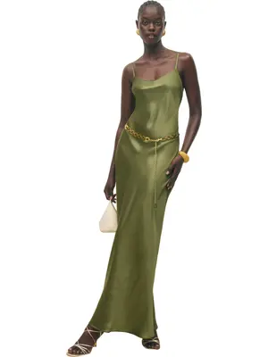 REFORMATION Reformation Parma Silk Dress Leaf