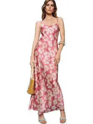 REFORMATION Reformation Parma Silk Dress Lychee