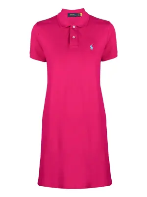 Polo Ralph Lauren Embroidered Polo-pony Dress - Pink