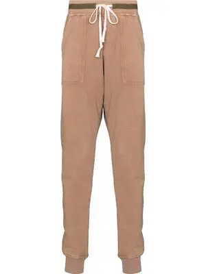 GREG LAUREN Drawstring Cotton Track Pants - Brown