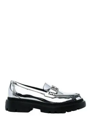 Bally Gioia Chunky Leather Loafers - Silver