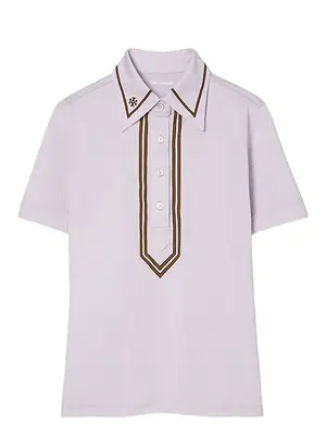 Tory Burch Tory Sport Mercerized Cotton Retro Polo Lilac Frost