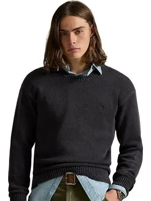 Ralph Lauren Garment-dyed Cotton Sweater - Polo Black