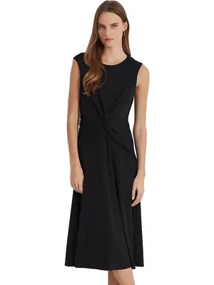 Ralph Lauren Twist-front Jersey Dress - Black
