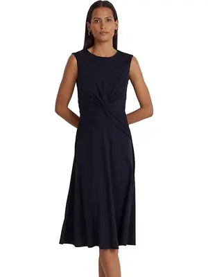 Ralph Lauren Twist-front Jersey Dress - Lighthouse Navy