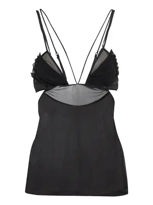 NENSI DOJAKA Pleated Cutout Camisole - Black