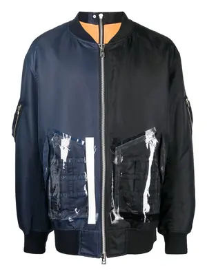 TAKAHIROMIYASHITA THESOLOIST. Oversized Two-tone Flight Jacket - Black