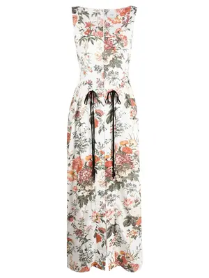 Erdem Floral Print Maxi Dress - Green
