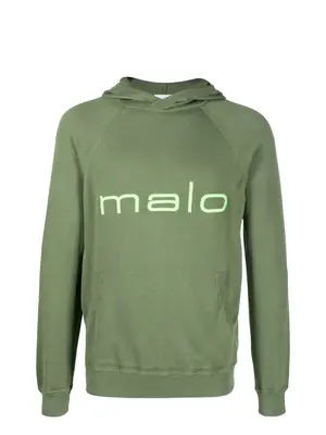 Malo Logo-print Hooded Sweatshirt - Green