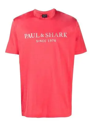 Paul & Shark Logo-print Organic Cotton T-shirt Red