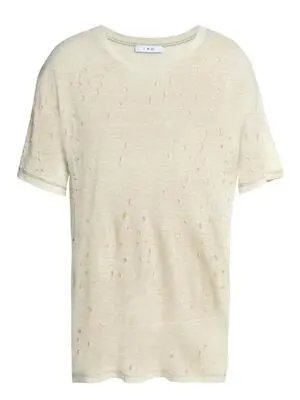 IRO PARIS Orlana Distressed Linen T-shirt - Ivory