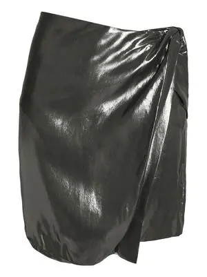 IRO PARIS Shanina Wrap-effect Lamé Mini Skirt - Gunmetal