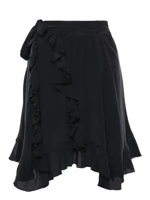 IRO PARIS Wispy Asymmetric Ruffled Crepe De Chine Skirt