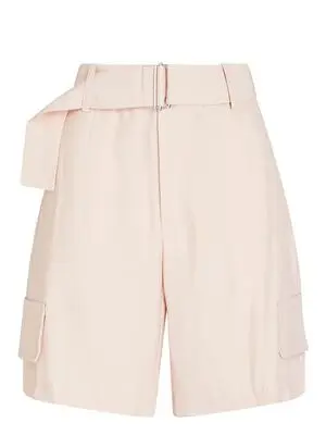 IRO PARIS Belted Crepe Shorts - Blush