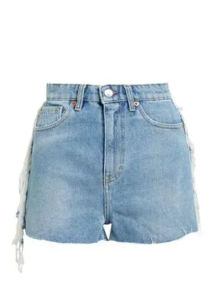 IRO PARIS Frayed Denim Shorts - Mid Denim