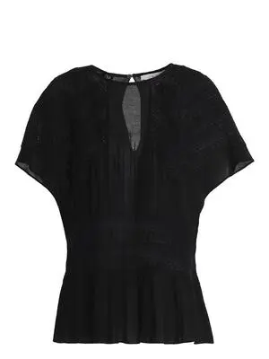 IRO PARIS Tamya Lace-paneled Crepon Top - Black