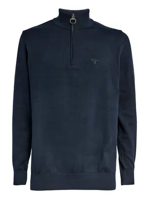 Barbour Cotton Half-zip Sweater - Navy