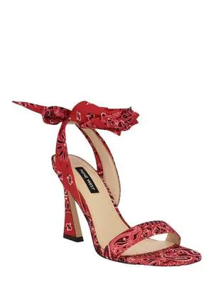 Nine West Nine West Kelsie Ankle-Tie Sandal Medium Red