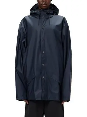 Rains Lightweight Hooded Rain Jacket - Navy