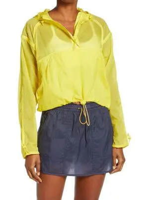 Outdoor Voices Hooded Half Zip Windbreaker - Limoncello