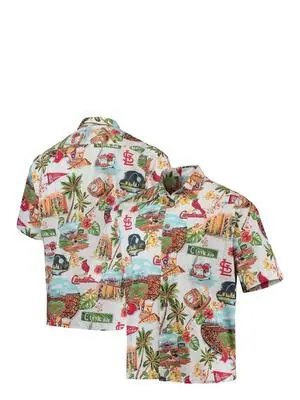 Reyn Spooner St. Louis Cardinals Logo Scenic Button-up Shirt - White