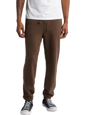 ELWOOD Core Organic Cotton Brushed Terry Sweatpants - Vintage Chocolate