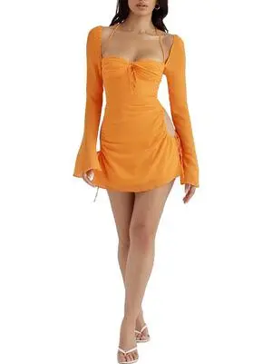 House Of Cb Baby Halterneck Mini Dress - Tangerine