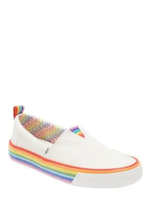 Toms Rainbow Platform Canvas Sneaker - White