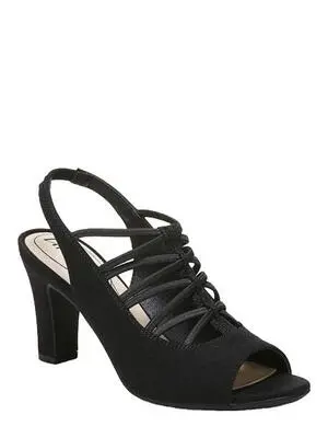 LIFESTRIDE Cabaret Slingback Sandal Black Fabric