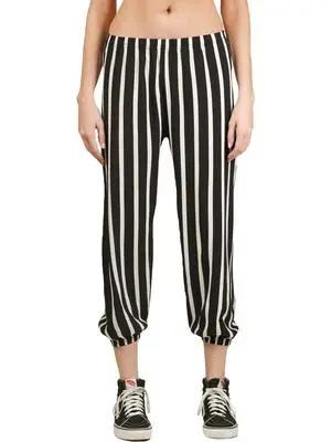 NIKKI LUND Stripe Balloon Leg Pants - Black