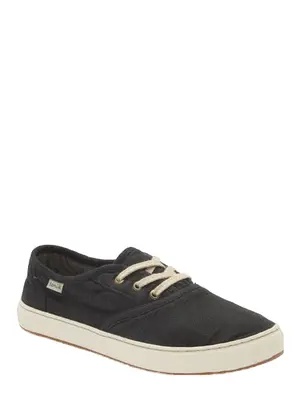 Sanuk Sanuk Avery Lace-Up Hemp Sneakers Washed Black