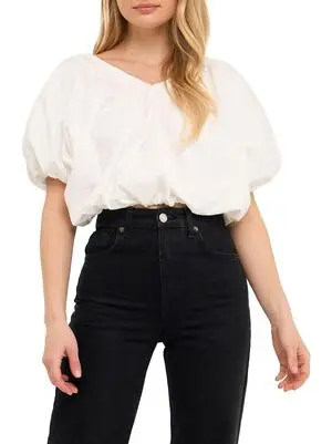 Endless Rose Endless Rose Puff Crop Blouse White