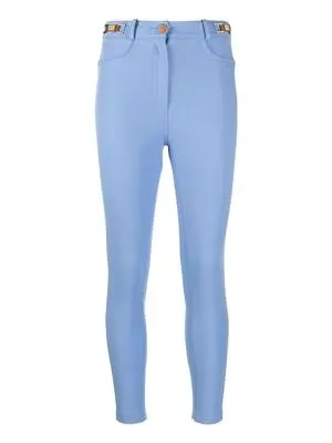 Elisabetta Franchi Cropped Skinny Trousers Cornflower - Blue