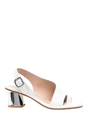 SCAROSSO Jill Leather Slingback Sandals - White