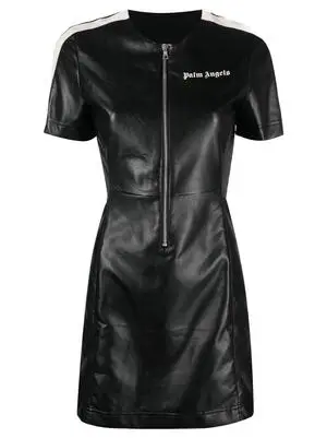 Palm Angels Side-stripe Mini Dress - Black