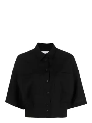 AMBUSH Cropped Cotton Shirt - Black