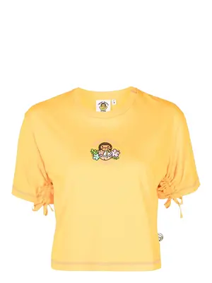 A BATHING APE BABY MILO® STORE BY A BATHING APE® Logo-Print T-Shirt Yellow