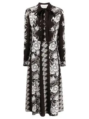 Valentino Garavani Floral-print Silk Maxi Dress - Brown