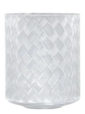 LABRAZEL Basket Weave Wastebasket - Clear/frost