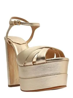 Schutz Keefa Platform Sandals - Platina