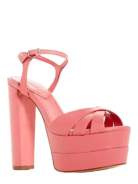 Schutz Schutz Keefa Ankle Strap Platform Sandals Shell Pink
