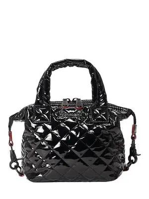 Mz Wallace Micro Sutton Bag - Black Lacquer/matte Black
