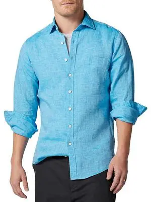 Rodd & Gunn Coromandel Linen Shirt Cobalt